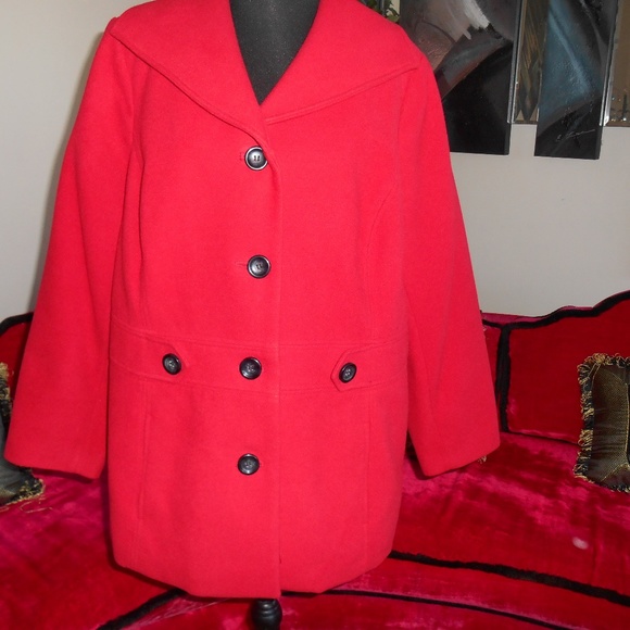 JM Collection | Jackets & Coats | Jm Collections Woman Red Jacket Plus ...